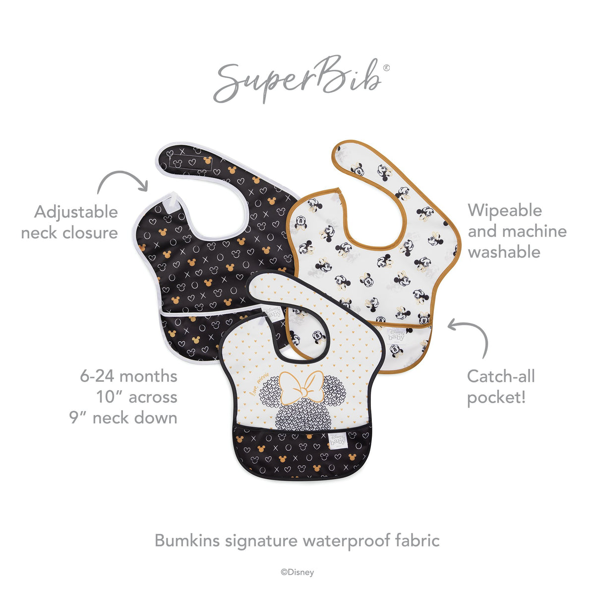 Bumkins Superbib - Minnie Mouse / 3 Pack – Buttercup